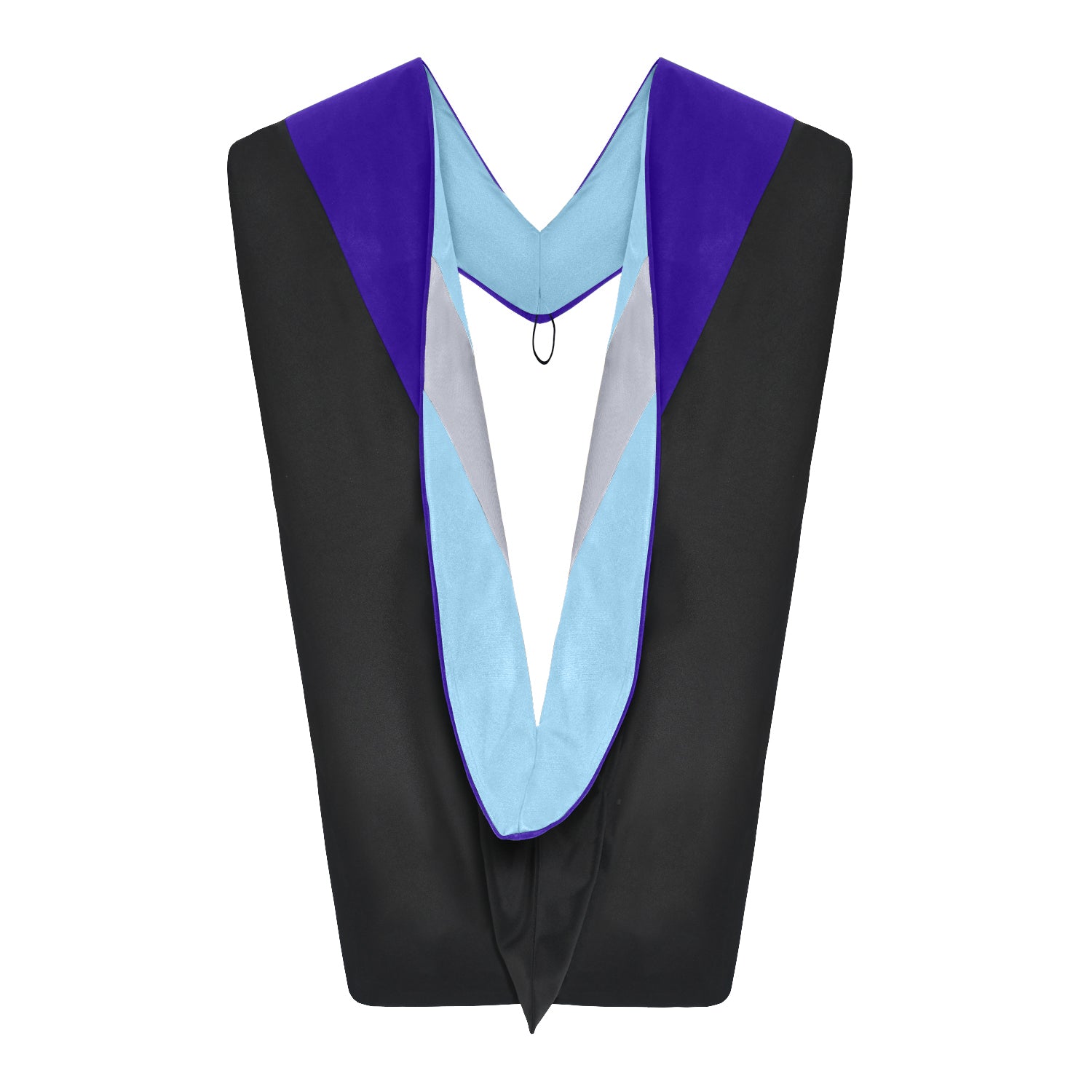 Doctoral Hood For Law - Purple/Light Blue/Silver