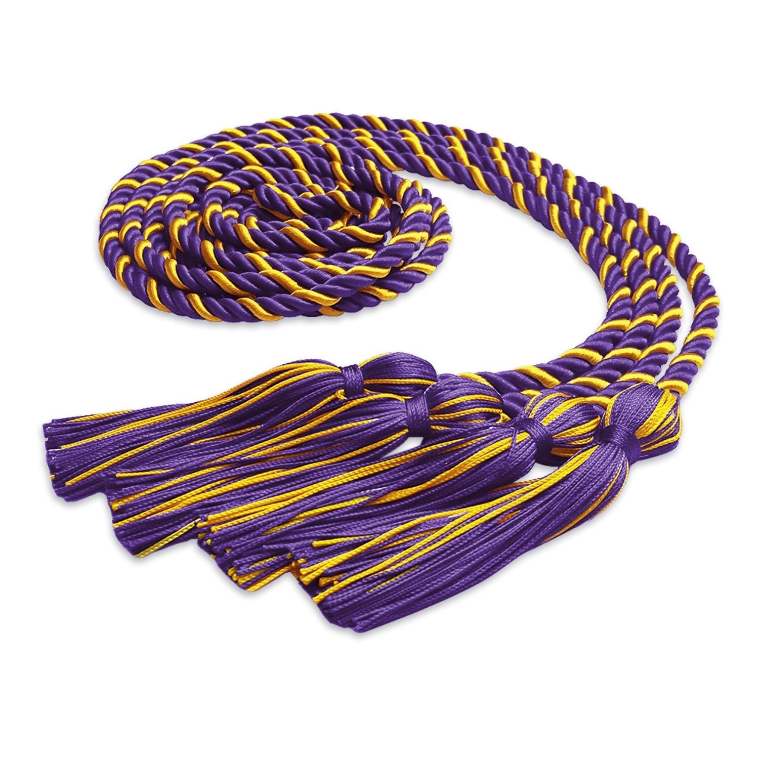 Double Graduation Honor Cord Purple/Gold