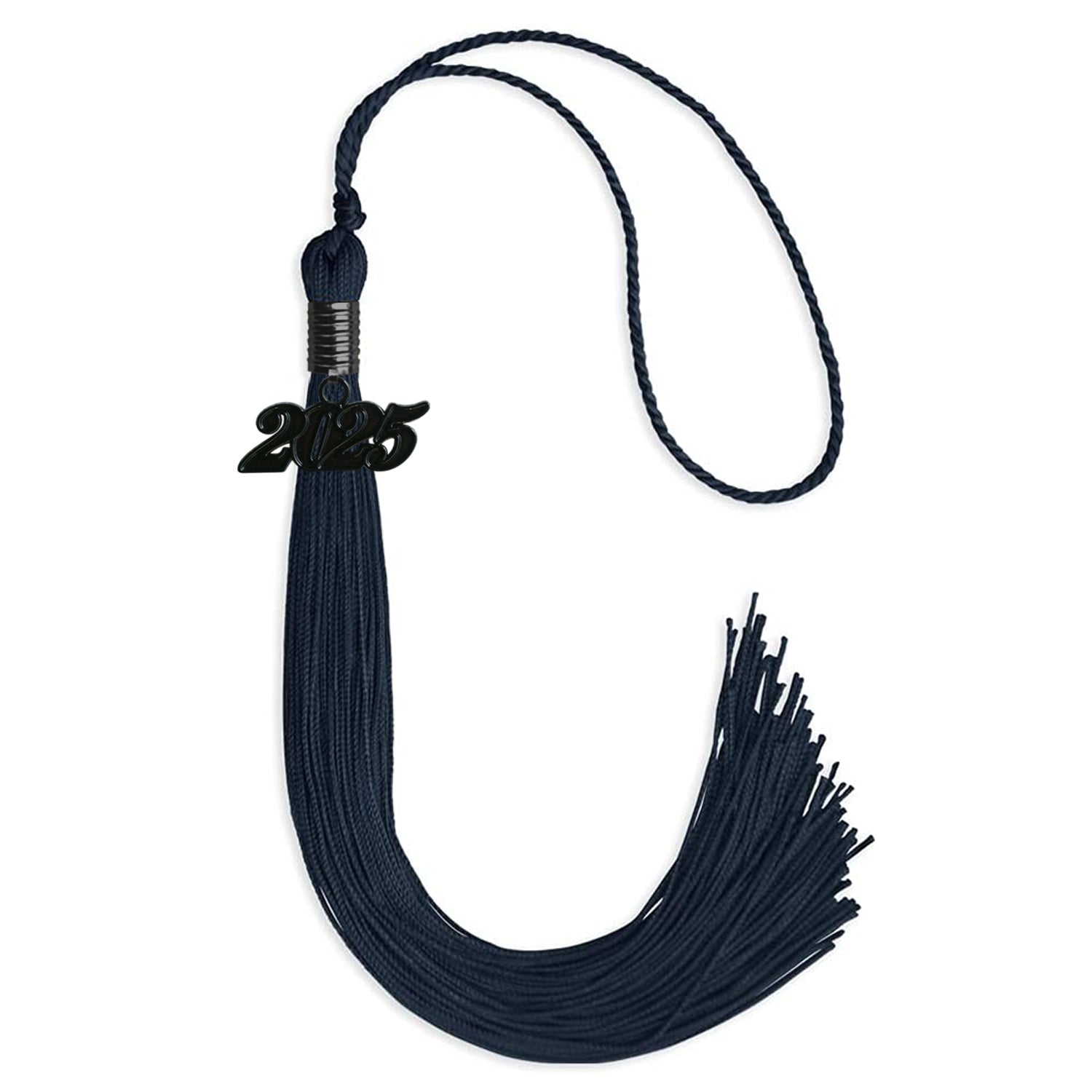 Navy Blue Graduation Tassel with Black Date Drop