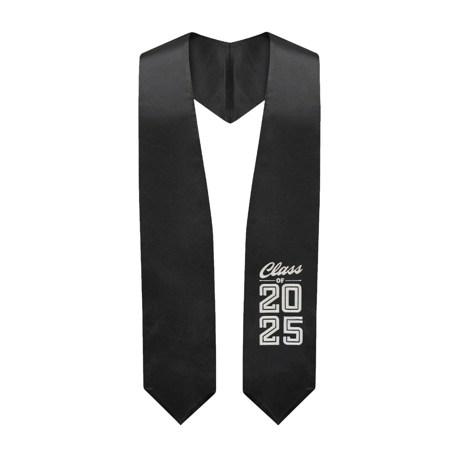 Black Class of 2025 Graduation Stole/Sash with Classic Tips