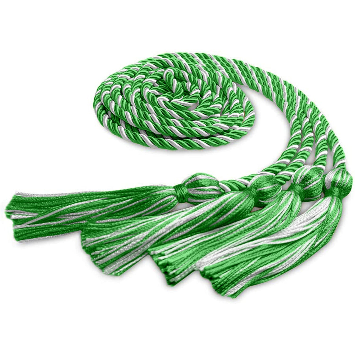 Double Graduation Honor Cord Green/White