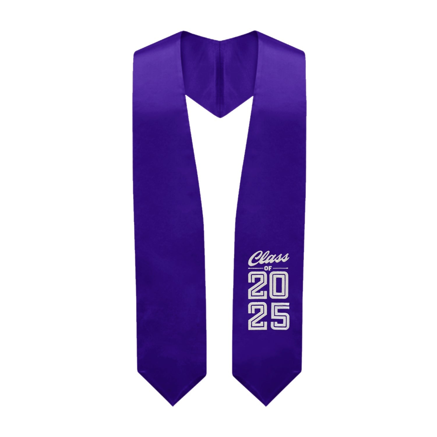 Purple Class of 2025 Graduation Stole/Sash with Classic Tips