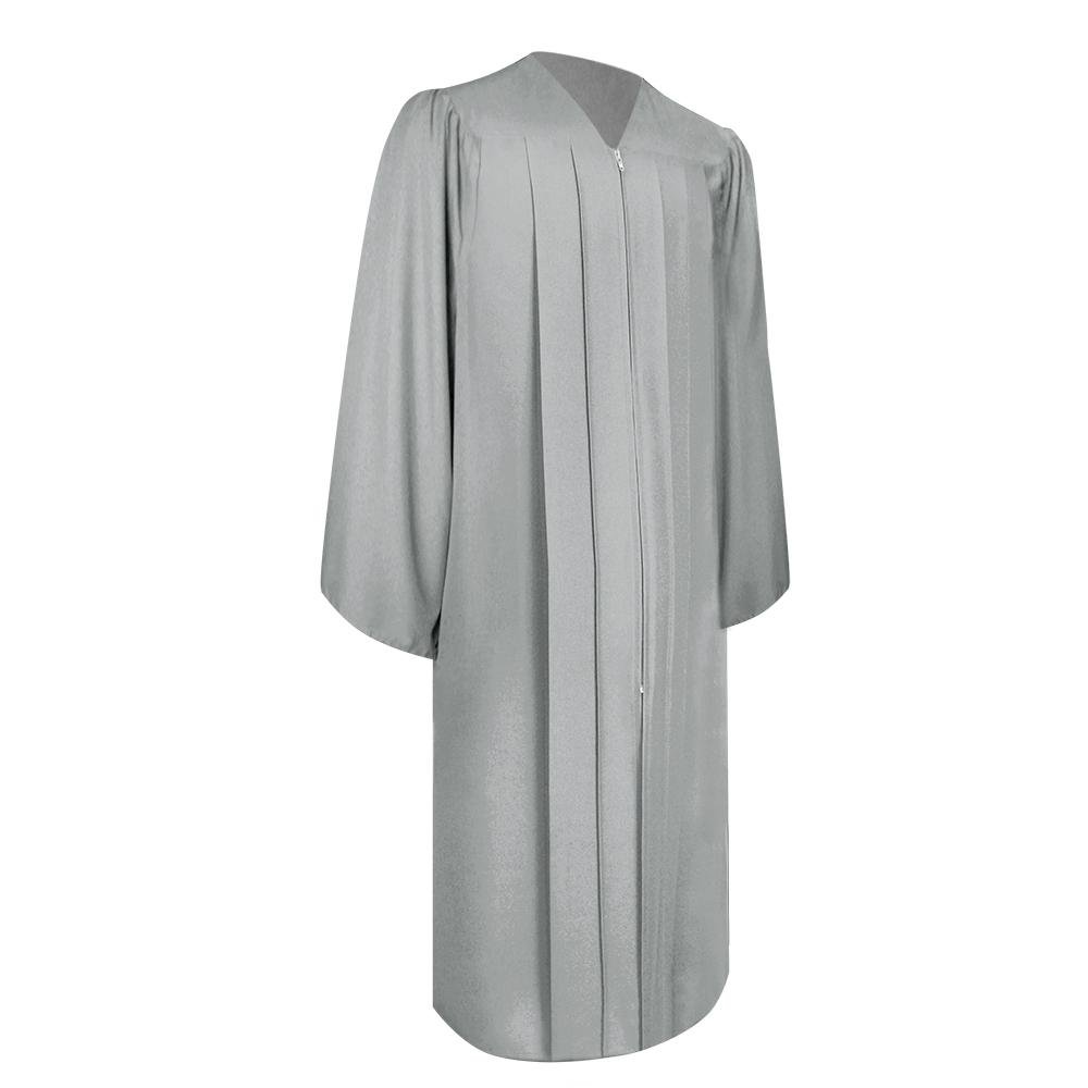 Matte Silver Graduation Gown