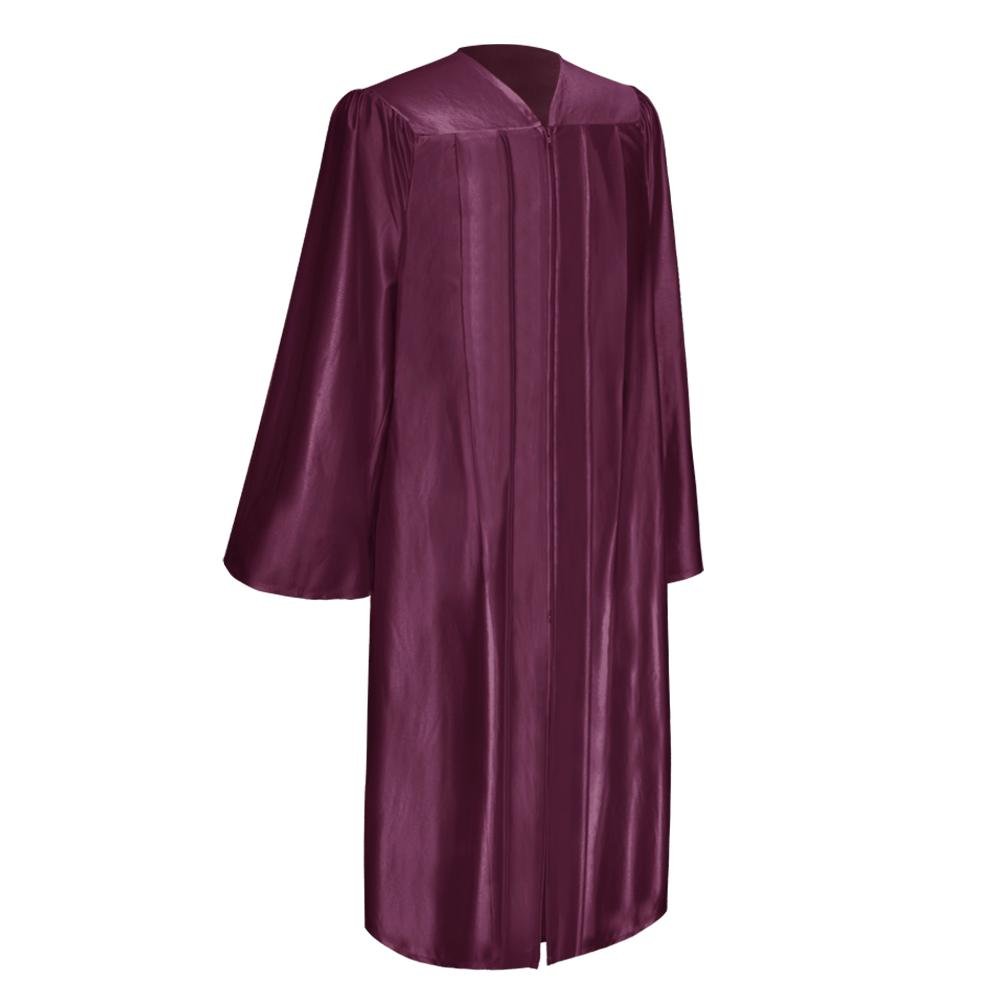Shiny Maroon Graduation Gown