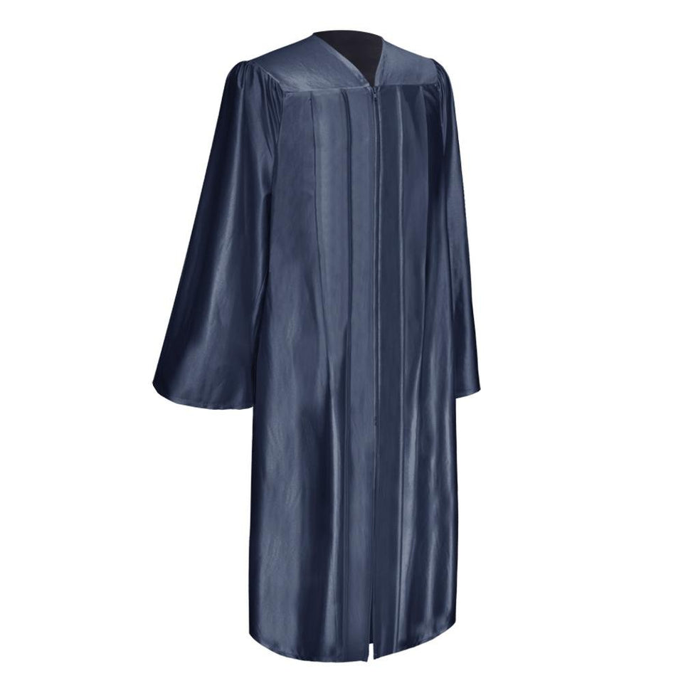 Shiny Navy Blue Graduation Gown