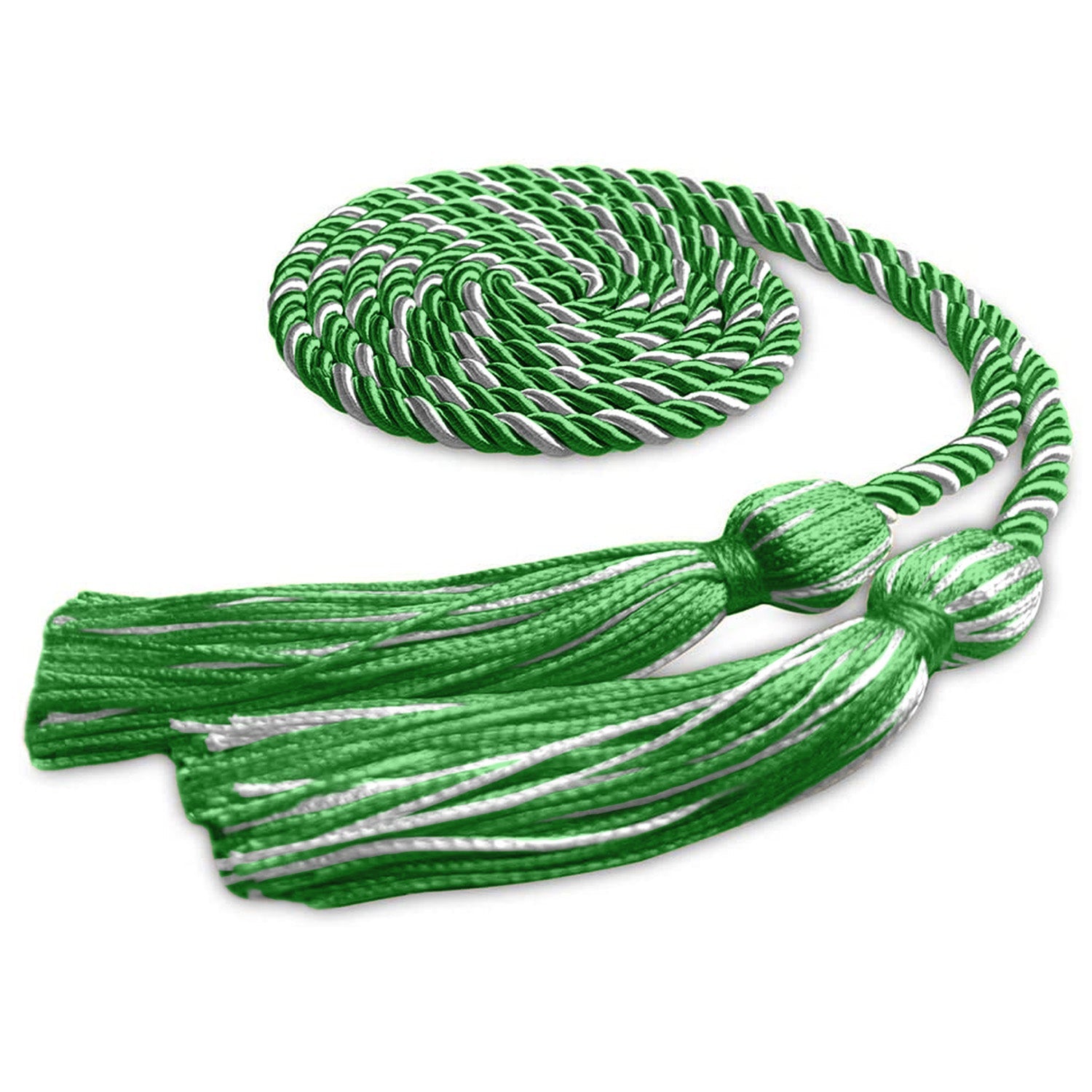 Single Graduation Honor Cord Green/White