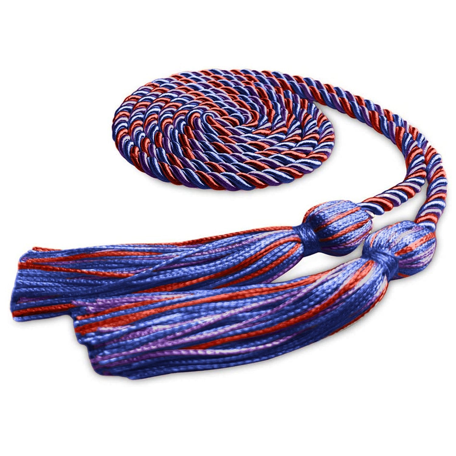 Single Graduation Honor Cord Royal Blue/Purple/Red
