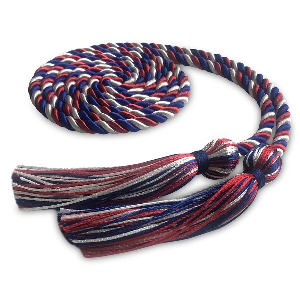 Single Graduation Honor Cord Royal Blue/Red/White